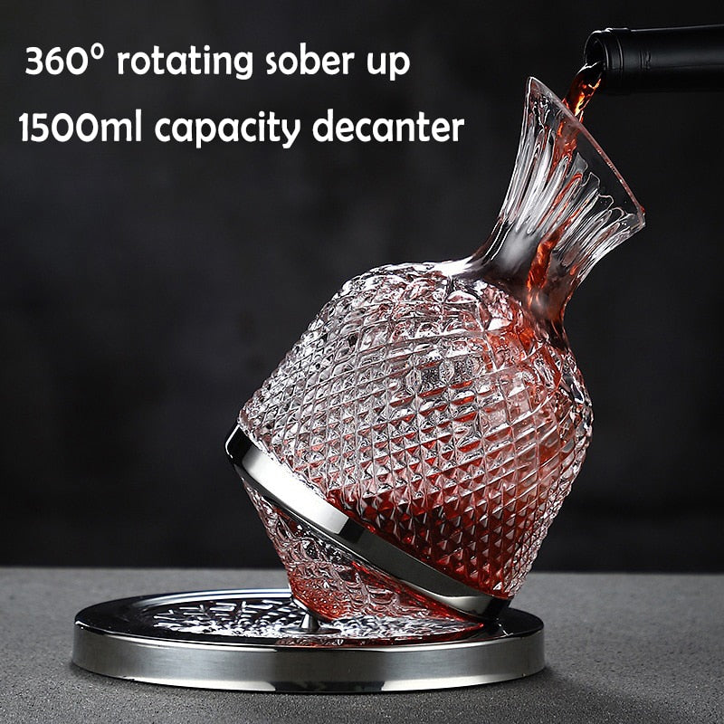High-Grade-Crystal-Glass-360-Rotating-Decanter-Tumbler-1500ml-Decanter ...